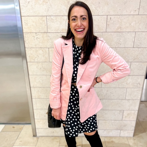 Free Assembly | Jackets & Coats | Free Assembly Pink Velvet Blazer ...